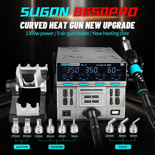 SUGON 8650pro hot air gun curve working mode digital display intellige ...
