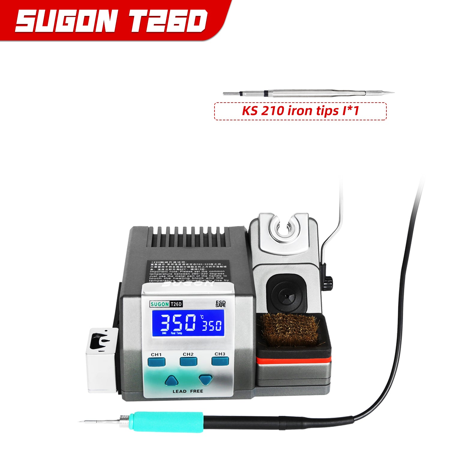 SUGON T26D Soldering Iron 210 Soldering tip fast heating and fast retu ...